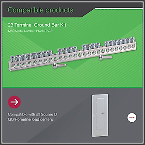 Square D by Schneider Electric Square D - PK23GTACP 23 Terminal Load Center Ground Bar Kit