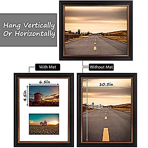 Golden State Art, 11X14 Photo Frame, White Mat For 2-5X7 Photos, Real Glass, Landscape/Portrait Wall Display, Home D Cor, Gift For Families, Students, Friends, Black With Burgundy/Gold Trim