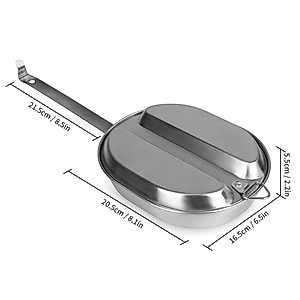 Goetland 304 Stainless Steel US Military Mess Kit Plate Set GI Type Outdoor Camping Hiking Picnic BBQ Beach
