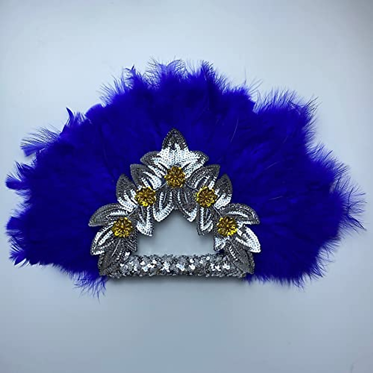 Msbfea Big Size Evantaille Mariage Africain Feather Fan Ladies Wedding Red Color Turkey Feather Fan for Bride Feather Nigerian - 32cmx55cm Color 125