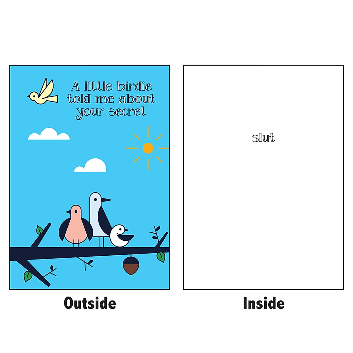 You Are A Slut: Secret Scrooge Mean Greeting Card - Perfect for that person that has done you dirty or just needs to be put in their place