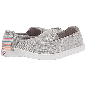 Roxy Girls Minnow Slip on Sneaker Shoe, Gry/Chr, 11 Big Kid
