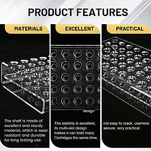 Desk Organizer Stand Holder for Lab use 510 carts Stand Organizer for 0.5ml 1ml Tank Stands & Shelves(19cm x 10cm x 4cm) (19cm x 10cm x 4cm)