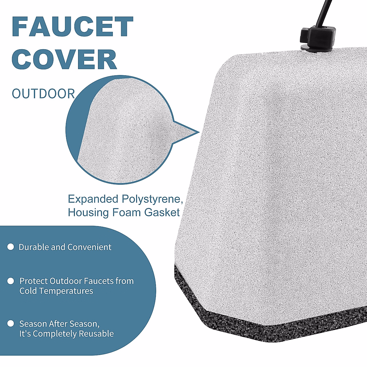 Manumarine Outdoor Faucet Covers for Winter, Foam Spigot Covers Winter Insulated for Freeze Protection (2pcs)