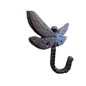 Generic Vintage Style Cast Iron Dragonfly Rustic School Coat Hook Wall Mount, Brown