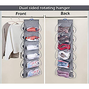 KEETDY 28 Large Pockets Over The Door Shoe Organizer and 12 Large Clear Pockets Hanging Shoe Organizer