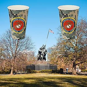 Havercamp U.S. Marines Party Cups (16 cups)! 16oz. Heavyweight Paper Cups! Authentic, Licensed Marine Corps Design. For Graduation Party, Retirement, Welcome Home & Birthdays. Ooh-Rah