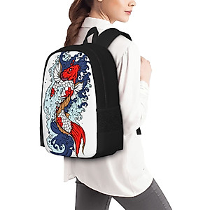 Backpack for Teens Adults,Pug Dog Print Puppy Funny Quote Durable Travel Backpacks College Bookbags Business Computer Bags for Campus Work Hiking Camping Commuting Shopping Sport