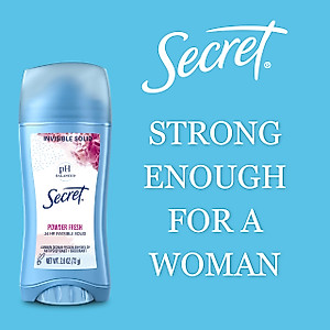 Secret Antiperspirant and Deodorant for Women, 24hr Sweat & Odor Protection, PH Balanced Protection, Gentle on Skin, Wide Solid, Travel Size, Powder Fresh Scent, 1.7 oz