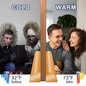 HADOR Door Draft Stopper Noise Blocker 36 Inches for Bottom of Door, Mustard Yellow Twin Triangular Under Door Draft Stopper Seal Gap Machine-Washable Air Blocker