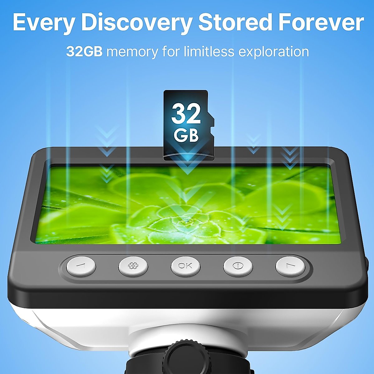 Digital Microscope, 4.3" LCD USB Coin Microscope, 1000X 1080P Error Coin Magnifier with 8 Adjustable LED Lights, PC View, Compatible with Windows for Adults Kids