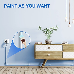 Yecaye 125in Cord Hider - One-Cord Cable Concealer - Cord Cover Wall with 13 Parts - Easy Install Cable Management Kit for 2 Small Wires, Cable Raceway Home Office, 8X L15.7in W0.59in H0.4in, White