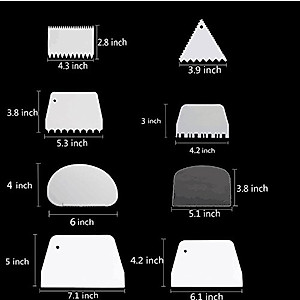 Kissmi 8Pcs Cake Scraper Cake Edge Decorating Supplies Scraper Cutters Smoother Tool Set