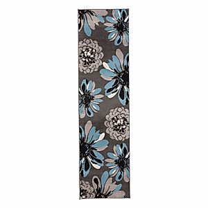 Rugshop Modern Flowers Runner Rug 2' x 7' 2" Blue