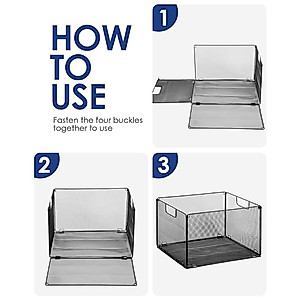 Housmile Hanging File Organizer, Foldable Mesh File Organizer, Hanging File Folder Organizer, Desk File Organizer, Letter Size File Box