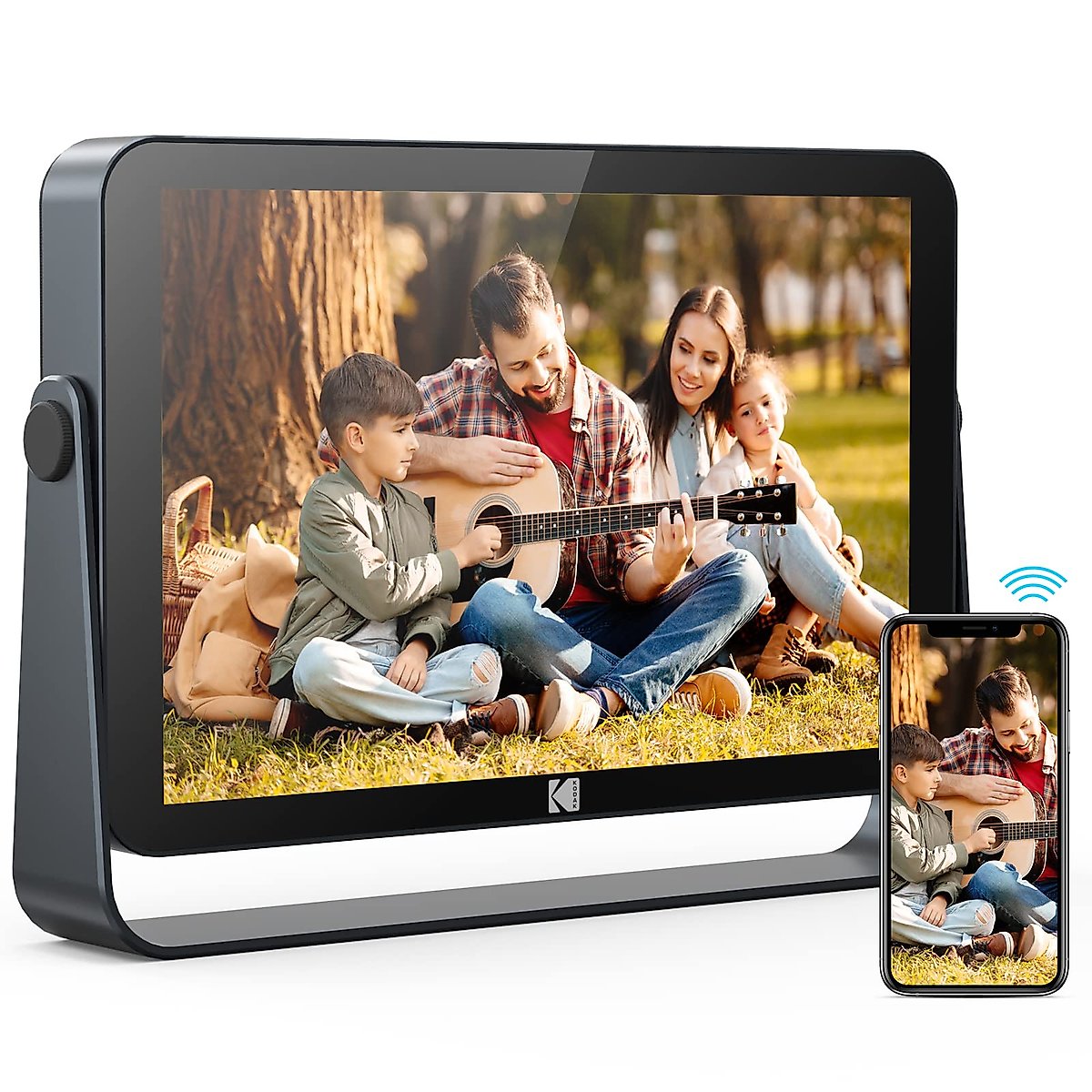 KODAK 10.1 Inch Smart Digital Photo Frame, 4000mAh Battery, 1920x1200 G+G IPS Touch Screen WiFi Digital Picture Frame, Built in 32 GB Memory, Auto-Rotate, KODAK APP, Gifts for Friends Family