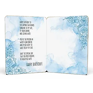 AGAPE LOVE CARDS Happy Birthday Card For Wife - | Made From Real Bamboo | 5" X 7" - 1 Pack | Laser Cut, Peacock Themed Wife Birthday Card from Husband or Significant Other