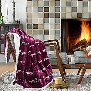 LONGTM Healing Positive Blanket, Gift for People Need Hug Strength Company - Purple 50 x 60 Inch