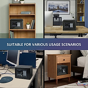 Voncabay Money Safe Box for Home with Sensor Light & Fireproof Money Bag for Cash Safe, Security Safe Box for Money Safe with Keys & Pass Code, Lock Box Fireproof Safe with Digital Keypad