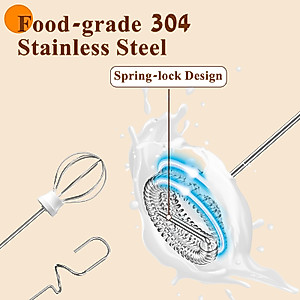 Colarlemo Milk Frother Handheld Rechargeable, Frother Wand Drink Mixer Electric Whisk for Coffee, Detachable With 3 Stainless Whisks, Hand Mixer for Lattes, Cappuccino, Matcha, Egg, No Stand, Black