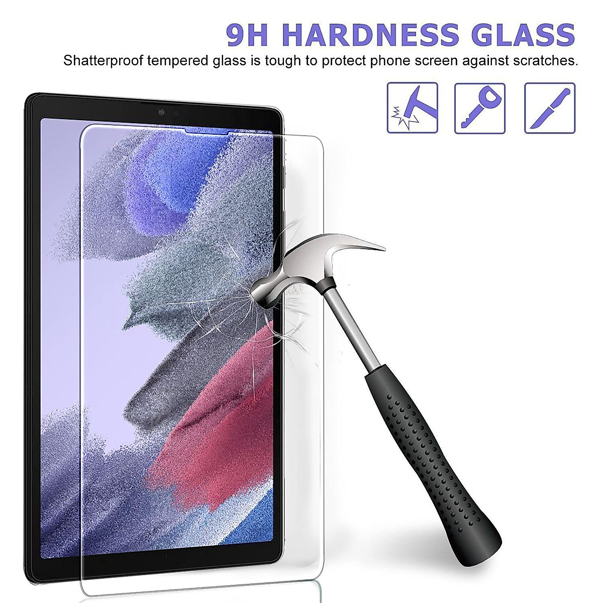 Ferilinso Designed for Samsung Galaxy Tab A7 Lite 8.7 inch 2021 Screen Protector, [Not Fit Galaxy Tab A7] 2 Pack HD Tempered Glass, Case Friendly, Bubble Free, Easy Installation