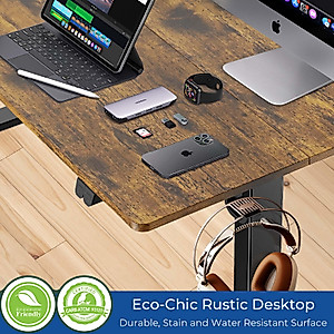 Our Modern Space Height Adjustable 40" Electric Standing Desk - Upgraded Ultra Durable Home Office Large Rectangular Computer Table or Laptop Sit Stand Workstation - 40 x 24 Inch