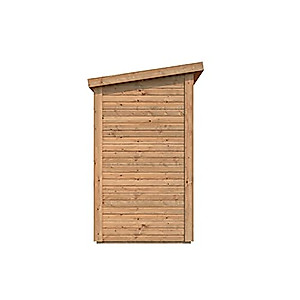 Leisure Season Urbano Lean to Shed Kit - Modern Weatherproof Outdoor Storage Shed with Floor, Doors, Plexiglass Windows, Pent Roof - Nordic Spruce Wood Shed Kit - Medium Brown, 8'x4' (URB8X47853)