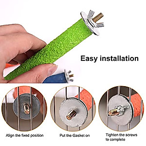 Xuezoioy Bird Perches for Cage, Portable Parrot Stand Toy Pack of 4 Bird Perch Stand Platform Paw Grinding Stick Cage Accessories Exercise Toys for Budgies,Parakeet,Hamster(Random Color)