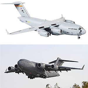 HANGHANG 1/200 Scale US Air Force C-17 Global Overlord Strategic Transport Aircraft Alloy Aircraft Attack Plane Metal Fighter Military Model Fairchild Republic Diecast Plane Model for Collection
