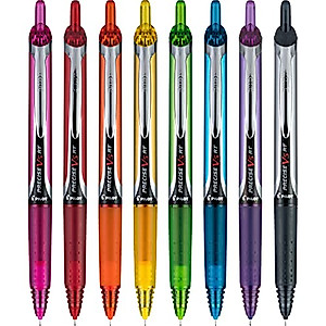 PILOT Precise V5 RT Extra-Fine Premium Retractable Rolling Ball Pens, 0.5mm, Assorted Colors, 8 Count (11890)