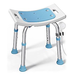 HOMLAND Shower Chair for Inside Shower, FSA/HSA Eligible 400 lbs Adjustable Shower Stool with Suction Feet, Shower Seat for Inside Tub Bathroom Bench Bath Chair for Elderly and Disabled