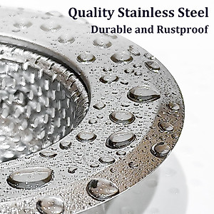 VMVN Kitchen Sink Strainer, Stainless Steel Sink Drain Strainers, 2pcs Drain Cover Stopper,4.5" Diameter for Kitchen Drain Basket,for Shower Bathtub Drain Hair Catcher