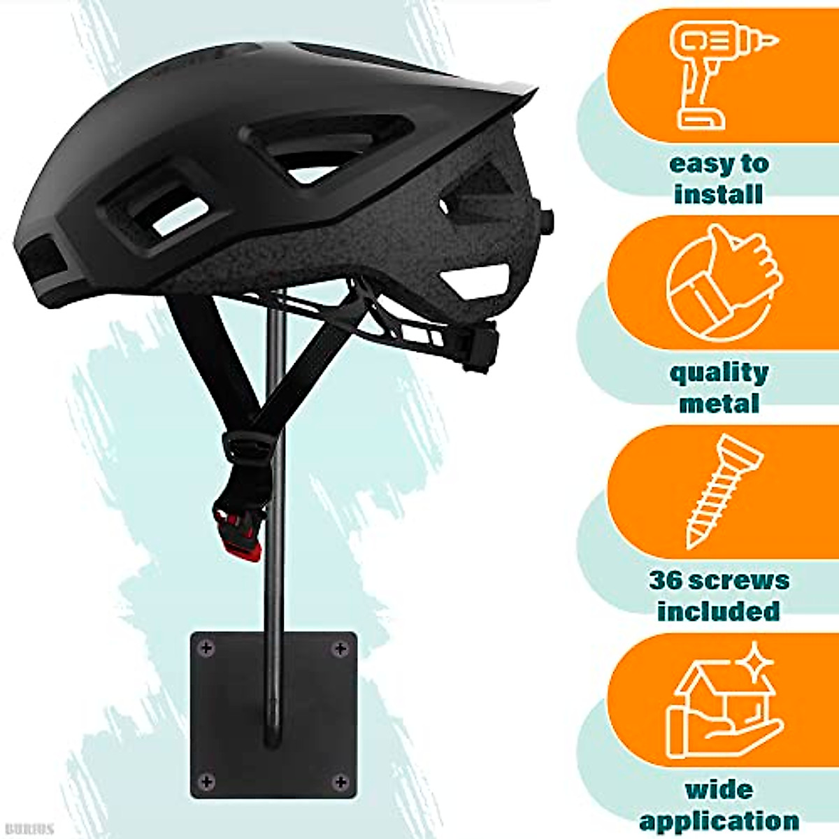 9Pcs Wall Hat Rack Helmet Stand - Black Metal Baseball Hat Organizer Hat Display Rack Helmet Holder Wall Mount Closet Storage- Wig Stand Home Organization Motorcycle Helmet Accessories Cowboy Hat Rack