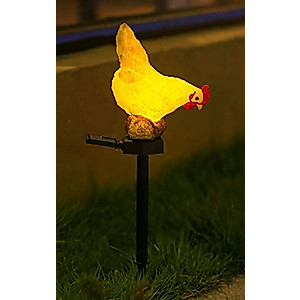 CHUANGFENG Solar Chicken Lights Chicken Statue Decorative Outdoor Chicken Solar Light Garden Decor for Outdoor Patio Yard Art Decoration