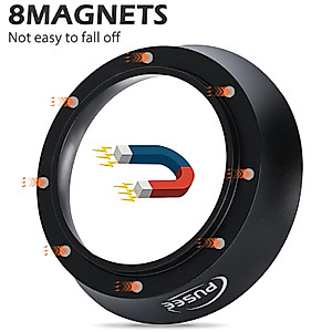 PUSEE 51mm Espresso Dosing Funnel & 51mm Puck Screen, Magnetic Coffee Dosing Ring Aluminum Metal,Reusable 1.7mm Thickness 150μm Espresso Puck Screen 316 Stainless Steel Fits 51mm Portafilter