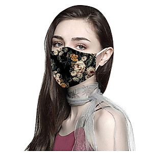 FOLOU 50PC Summer Flower Disposable Face_Masks with Designs, 3-Ply Floral Breathable Face_Mask with Nose Wire, Protective with Printed Design for Adults Holiday Party (Floral-D),50 Count (Pack of 1)