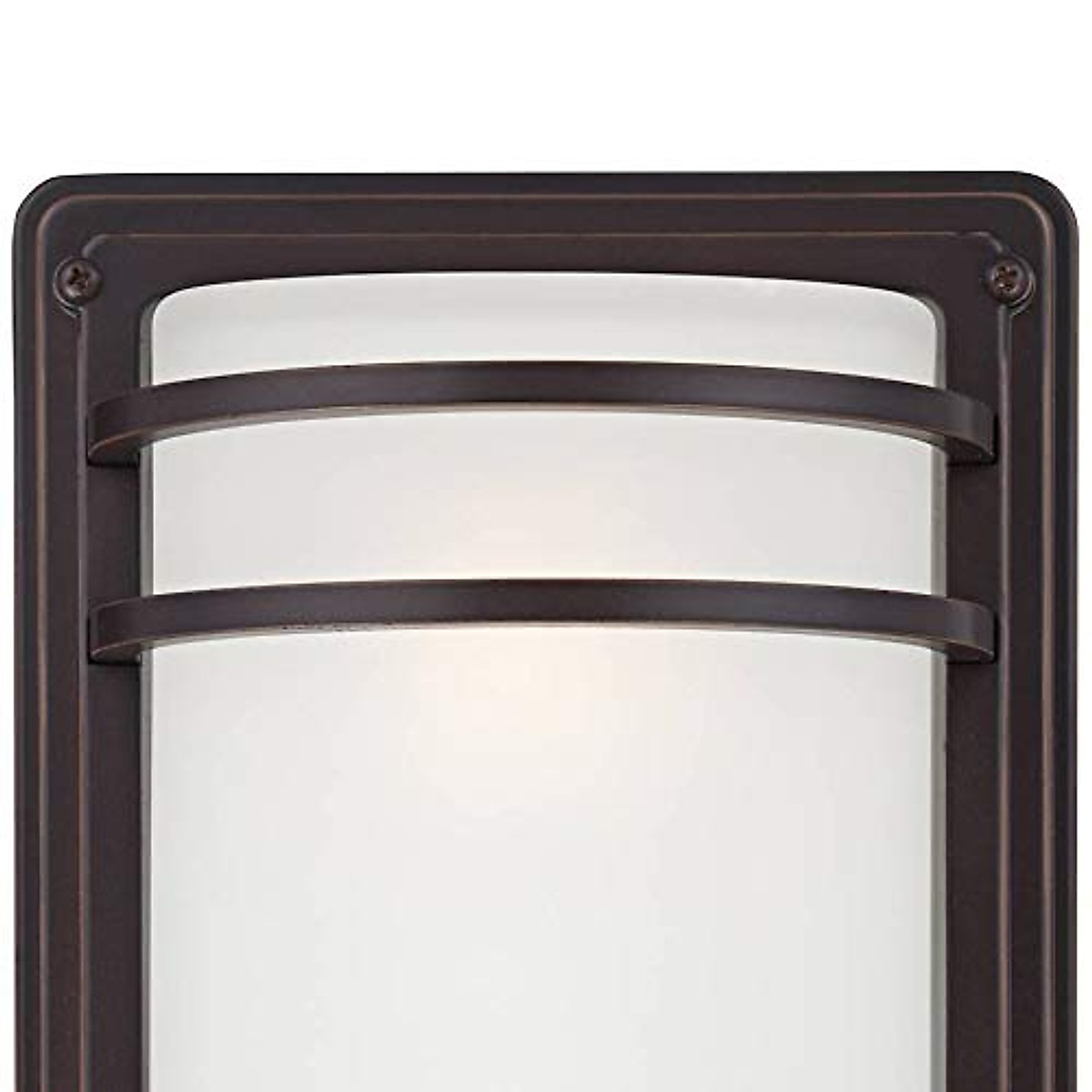 John Timberland Habitat Modern Industrial Outdoor Wall Light Fixture Rubbed Bronze Steel 16" Opal Etched Glass for Exterior House Porch Patio Outside Deck Garage Yard Front Door Garden Home