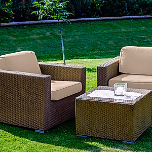 11 Pcs Outdoor Cushion Slipcovers Patio Cushion Covers Replacement Splash Proof with Zipper for Outdoor Indoor Furniture, Patio Sofa Couch 3 Sizes, Replacement Covers Only (Beige)