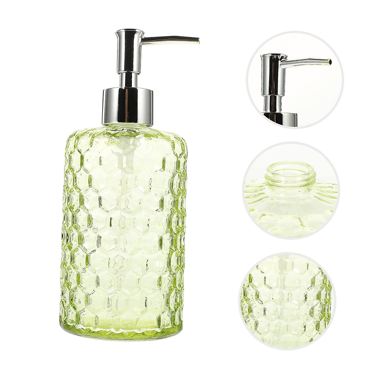 DRESSOOS Refillable Pump Bottle Glass Soap Dispenser for Hand Soap Shampoo Lotion
