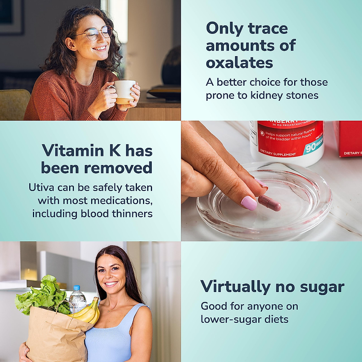 Utiva Cranberry PACs – Clinically Studied Ingredients 36mg PACs Extract - UTI Prevention for Women - Urinary Tract Health – Cranberry Supplement Pills for Bladder Health, 30 Vegi Capsules