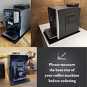 Ezebesta Silicone Mat Under Coffee Machine With Lip Coffee Maker Appliance Automatic Machines Espresso Accessory Black Multifunctional Rubber Base Mat (18.9 x 11.8")