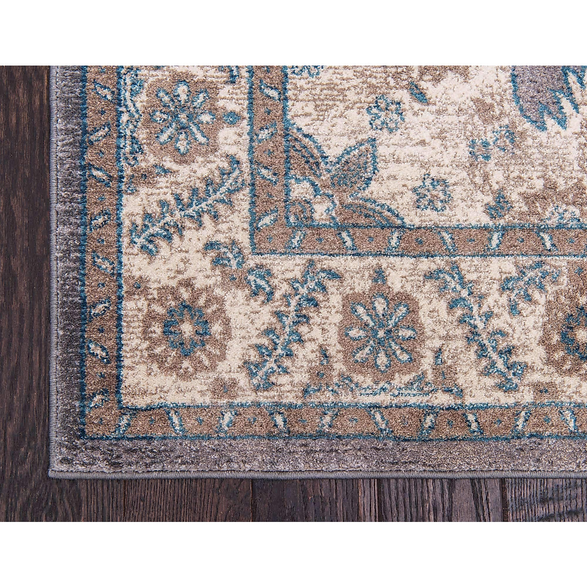 Unique Loom Salzburg Collection Classic Traditional Design Oriental Inspired Border Area Rug, 3 ft 3 in x 5 ft 3 in, Gray/Beige
