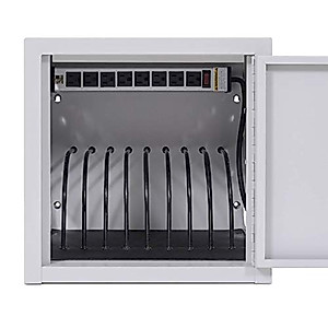 Luxor Office Clasroom Library 8 Tablet Wall / Desk Charging Station - Gray