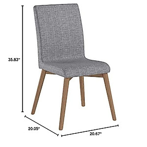 Christopher Knight Home Orrin Fabric Dining Chairs, 2-Pcs Set, Dark Grey / Oak Finish