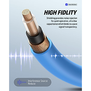 Donner 6 Inch Guitar Patch Colored Cable 6-Pack, TS 1/4" Right Angle to TS 1/4" Right Angle