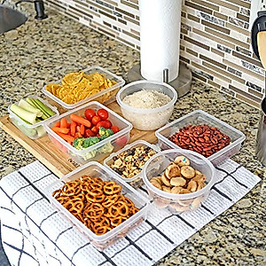 16 Piece Clip Lock Food Container Storage Set - Microwave & Dishwasher Safe Kitchen Box