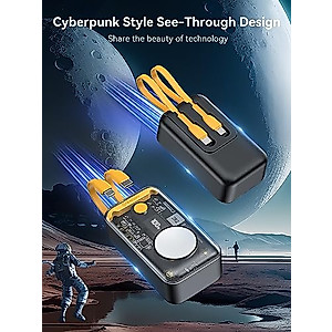 NEWDERY for Apple Watch Charger, 10000mAh Portable Charger Power Bank Built-in Cables, USB C Fast Charging External Battery Pack with LED Display for iPhone15/14/13/12/iWatch/Airpods/Galaxy Phones