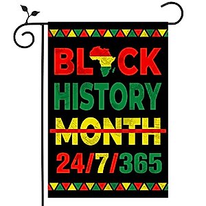 Nepnuser Black History Month Garden Flag Afro African American February Festival Holiday Party Decoration Double Sided Lawn Front Yard Sign