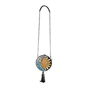 Mary Frances Day To Night Celestial Sun and Moon Beaded Round Crossbody Handbag, Multi