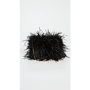 Loeffler Randall Women's Mini Feather Pouch, Black, One Size